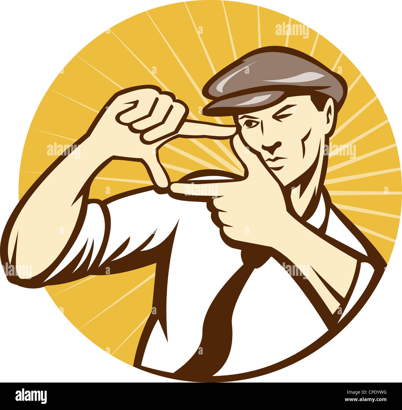 Illustration of a director movie maker framing his shot with his hands ...