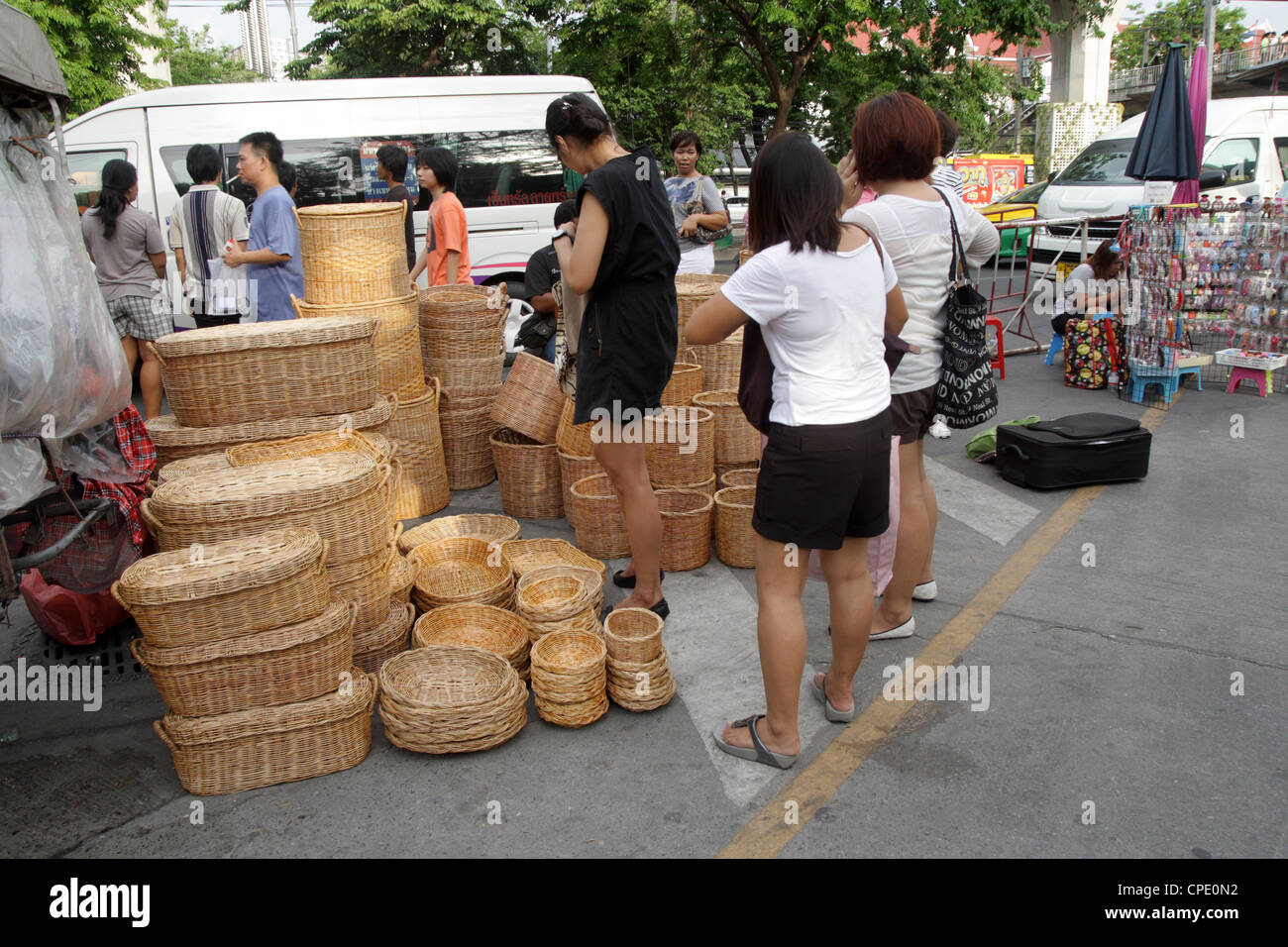 Basket shop on street near Chatuchak market , Bangkok Stock Photo - Alamy