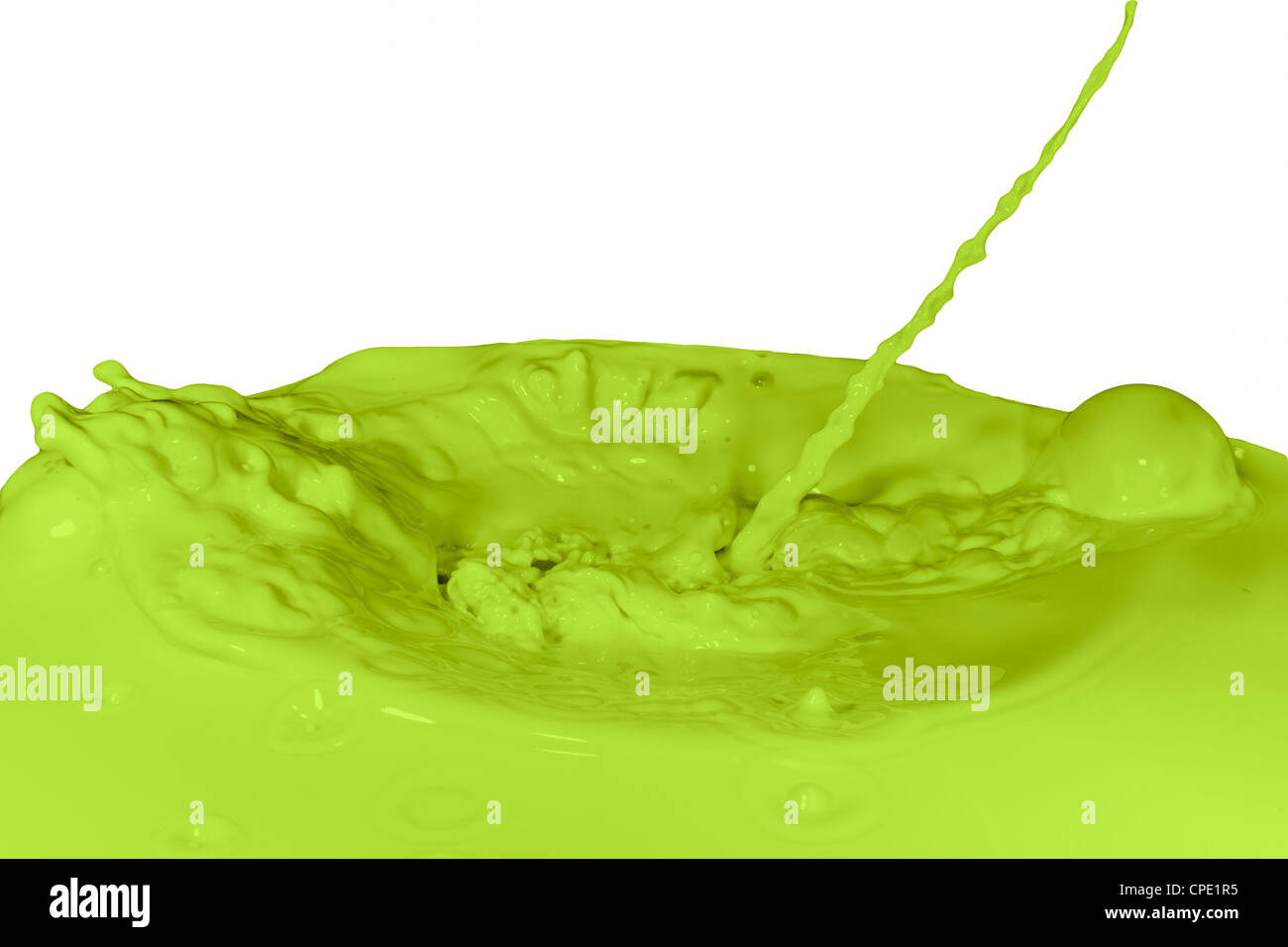 green paint splashing on white Stock Photo - Alamy