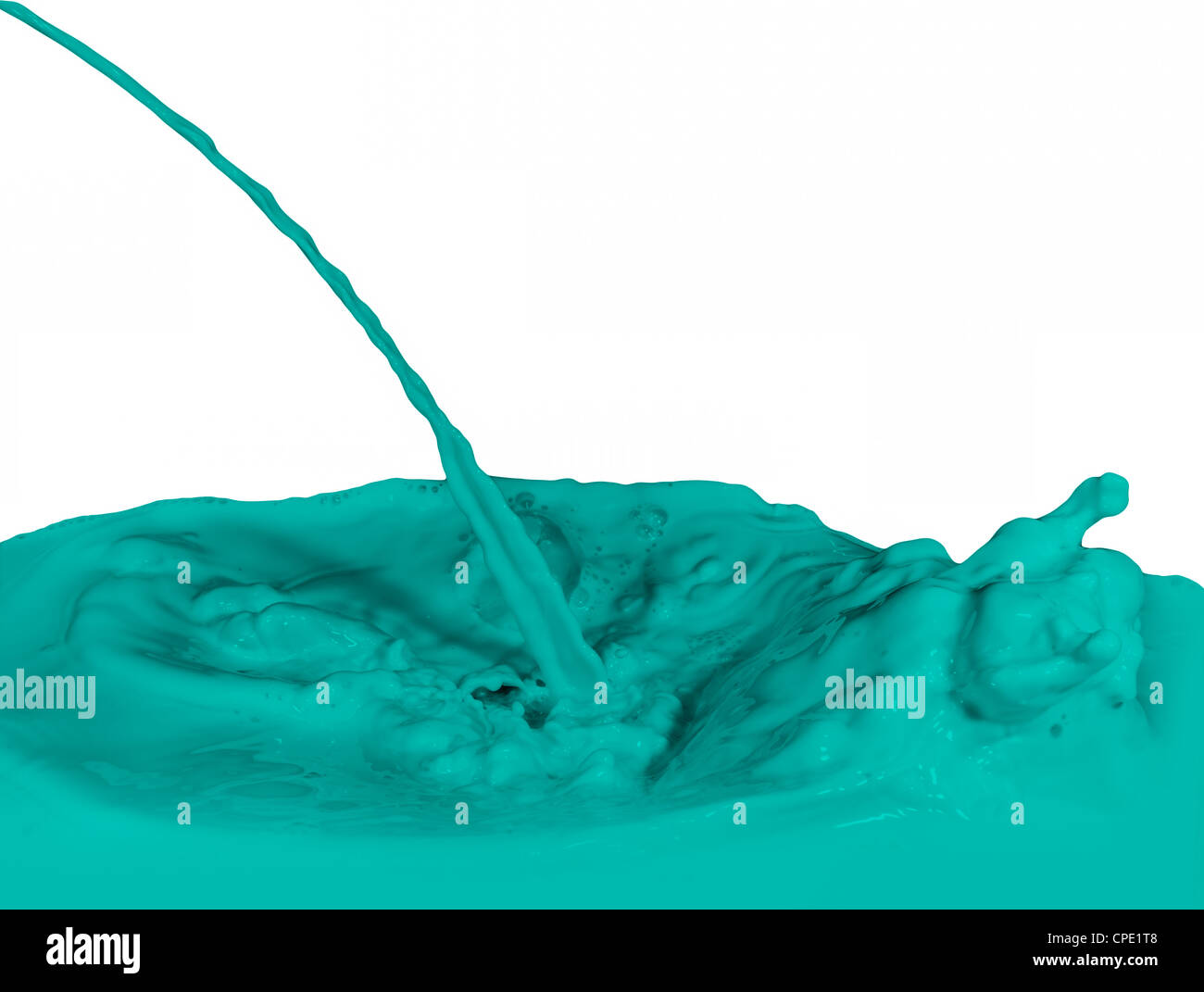 green paint splashing isolated on white Stock Photo - Alamy