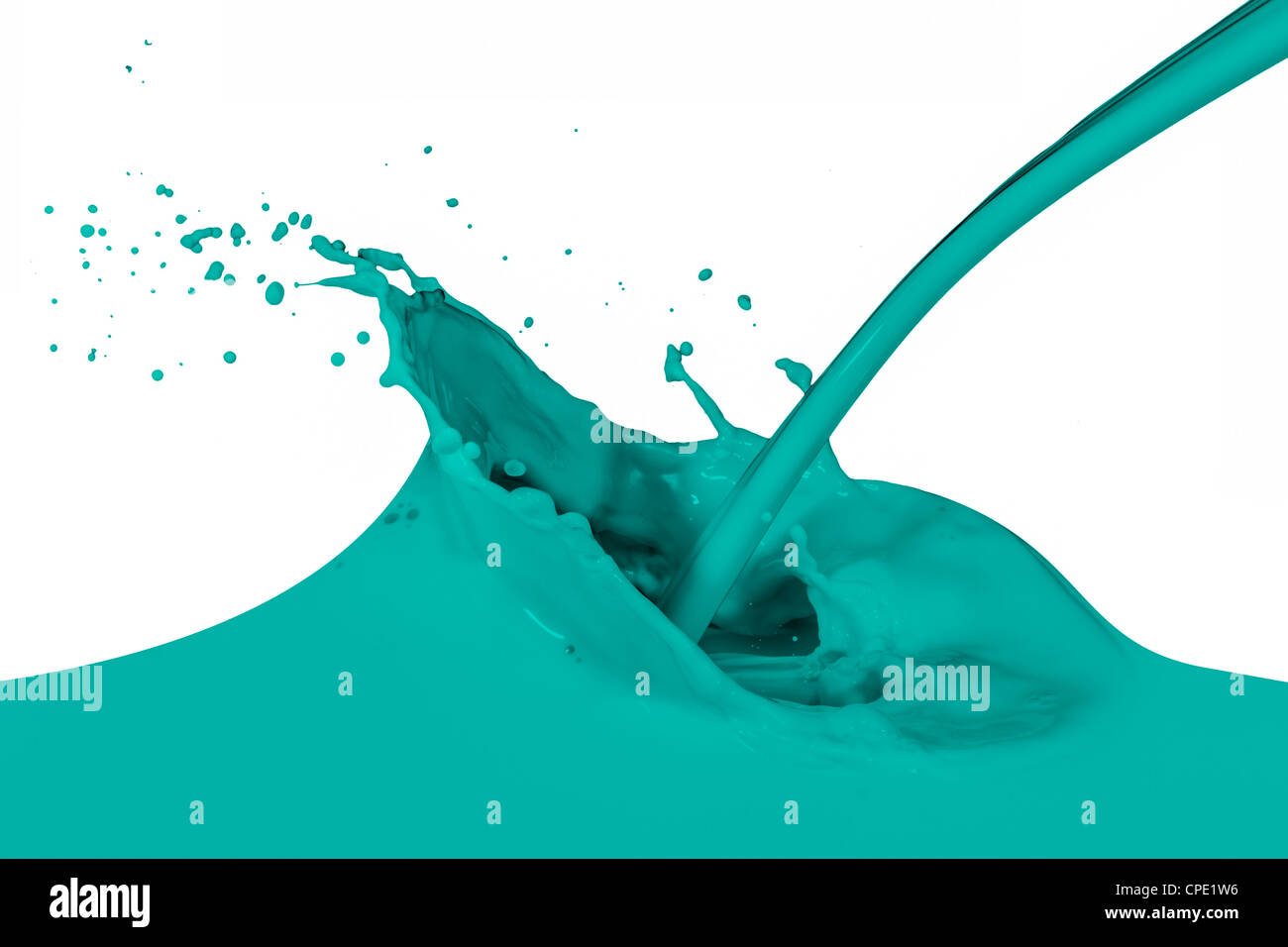 green paint splashing isolated on white Stock Photo - Alamy