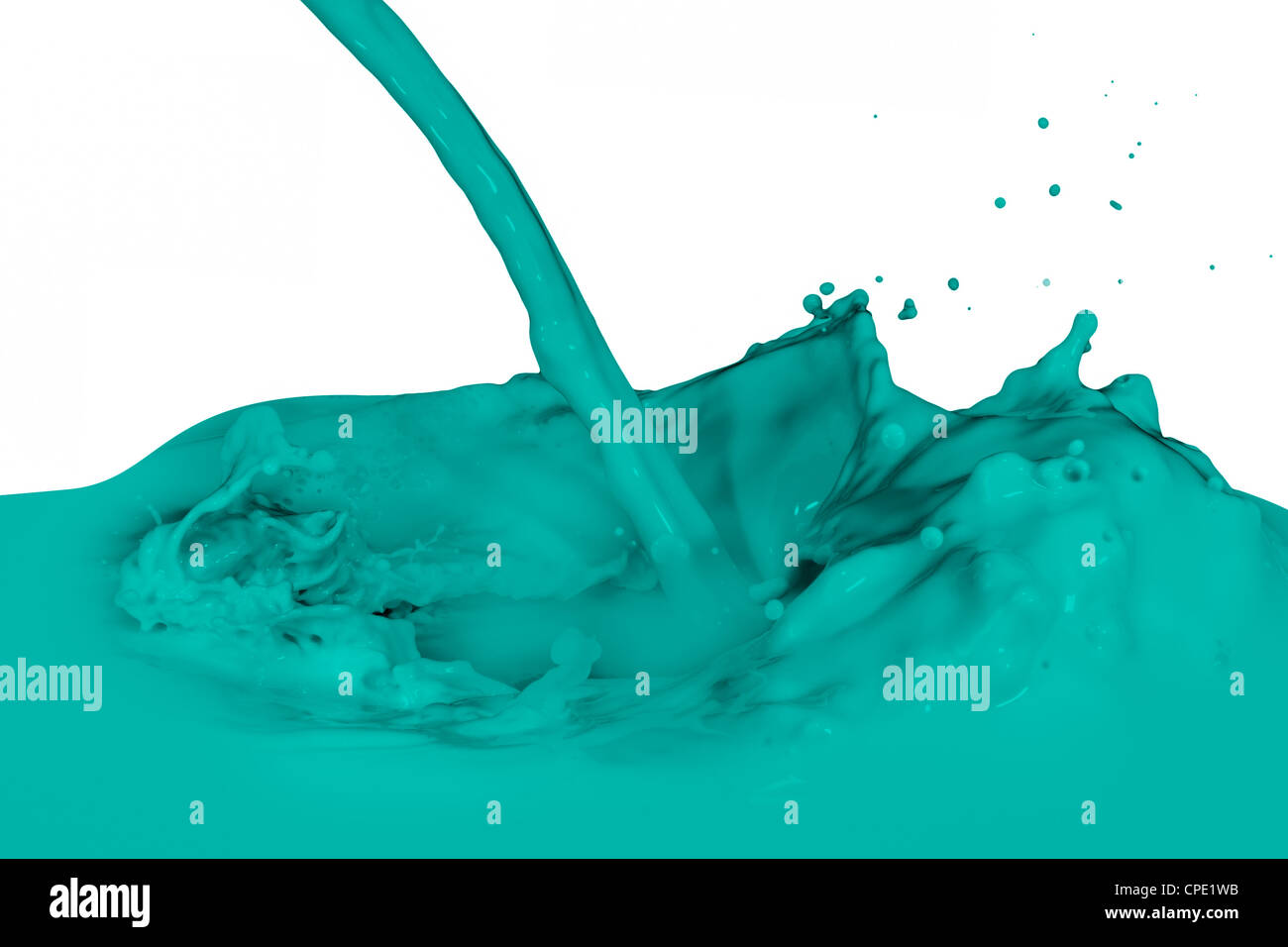 green paint splashing isolated on white Stock Photo - Alamy