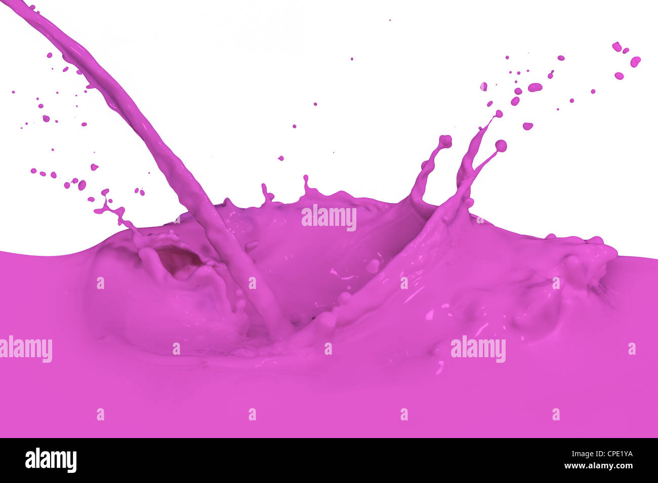pink paint splashing on white Stock Photo - Alamy
