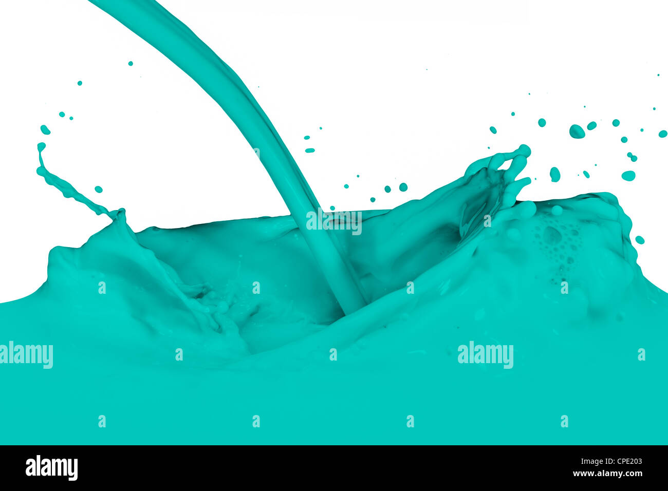 green paint splashing isolated on white Stock Photo - Alamy