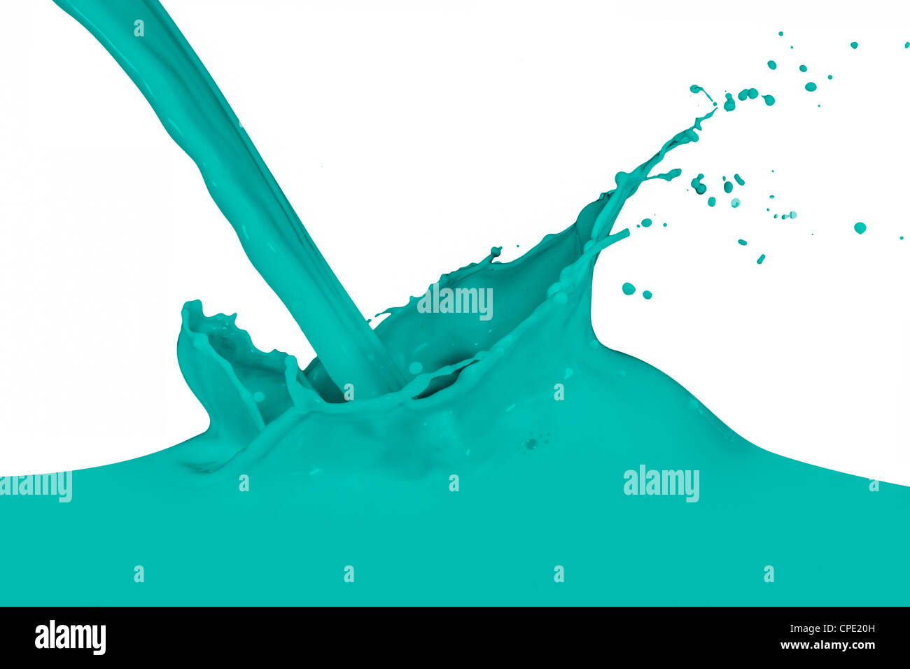 green paint splashing isolated on white Stock Photo - Alamy