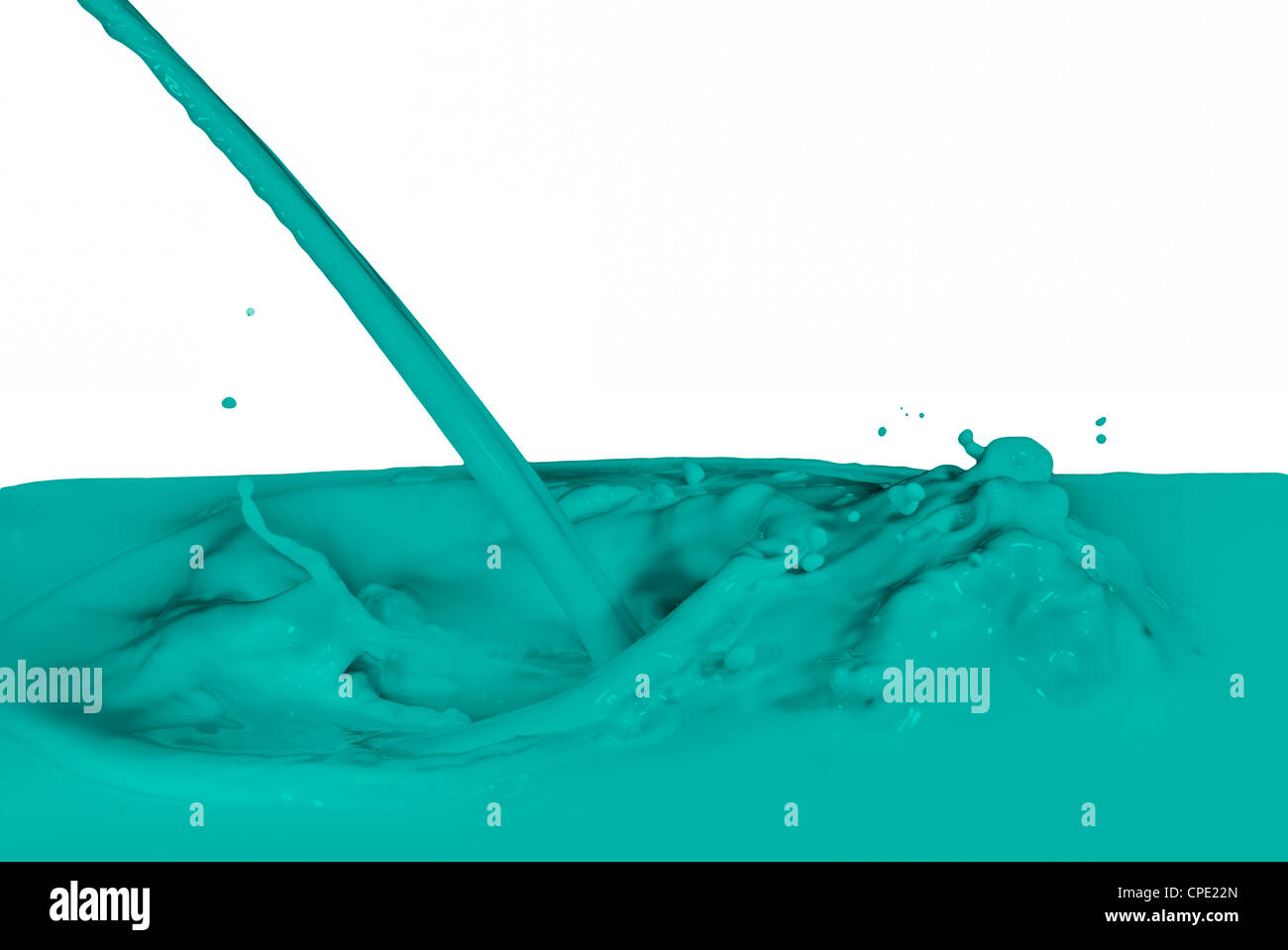 green paint splashing isolated on white Stock Photo - Alamy