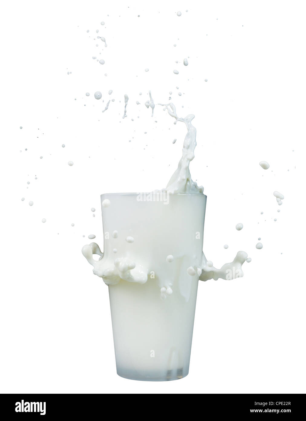 milk splashing from the glass Stock Photo - Alamy