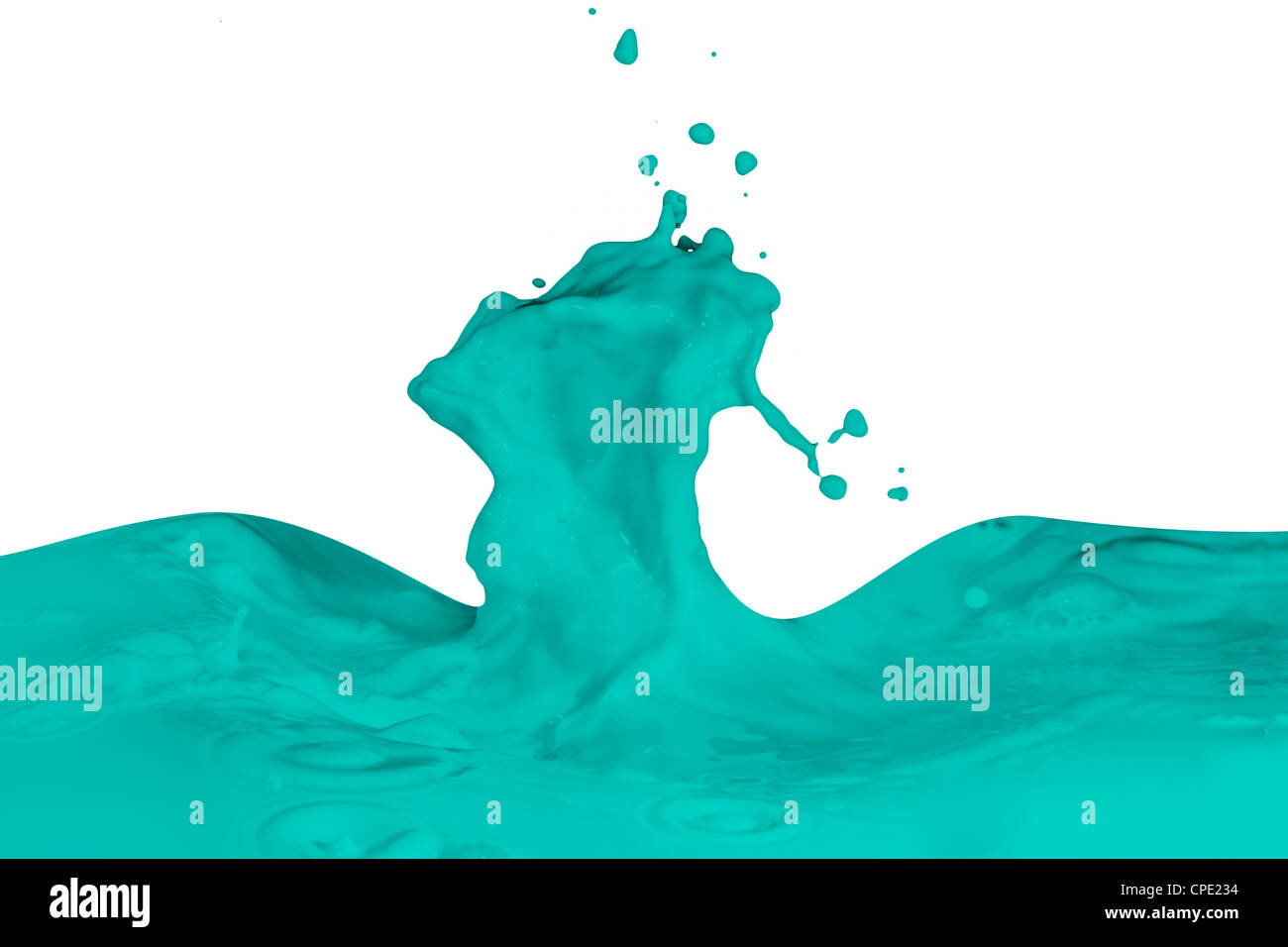 green paint splashing isolated on white Stock Photo - Alamy