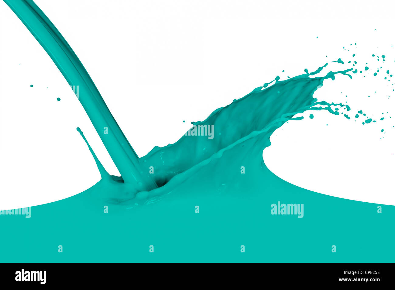 green paint splashing isolated on white Stock Photo - Alamy
