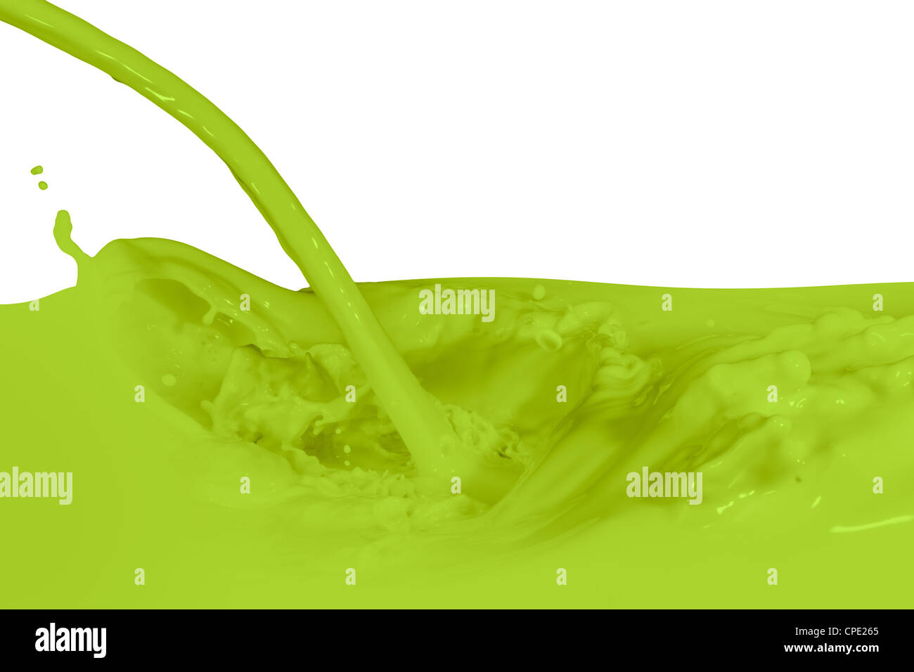 green paint splashing on white Stock Photo - Alamy