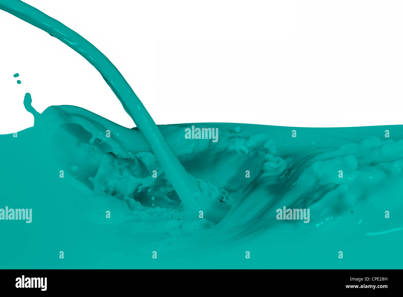 green paint splashing isolated on white Stock Photo - Alamy