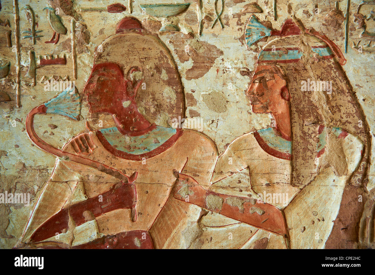 Detail from tomb, El Kab temple, Egypt, North Africa, Africa Stock ...