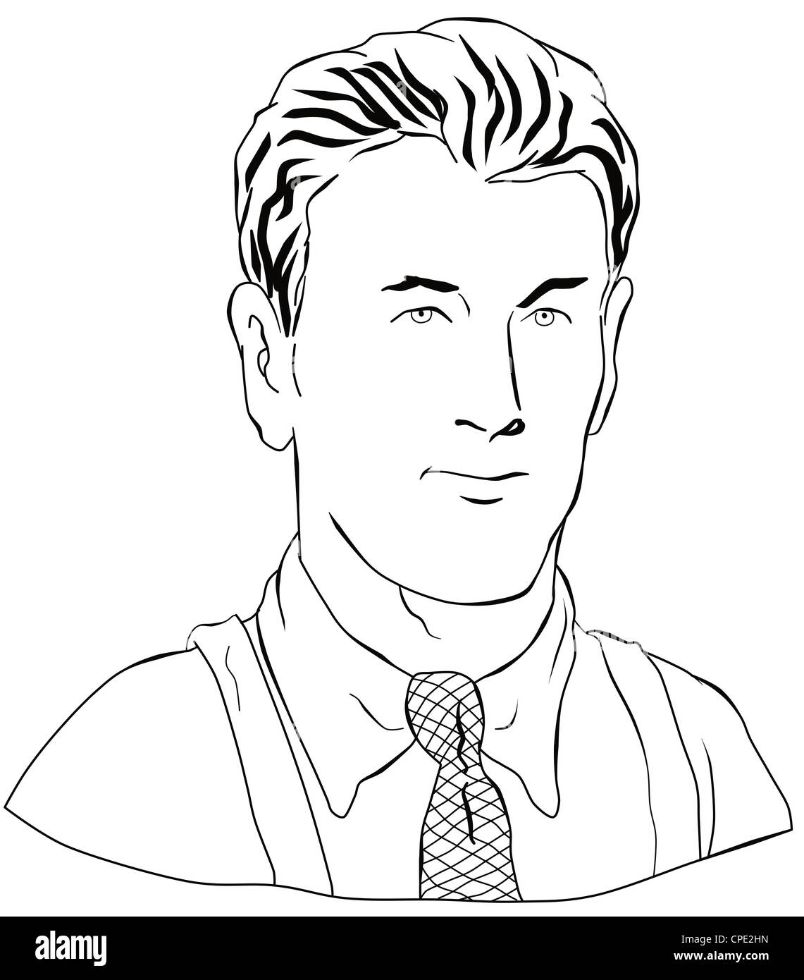 Retro male head Black and White Stock Photos & Images - Alamy