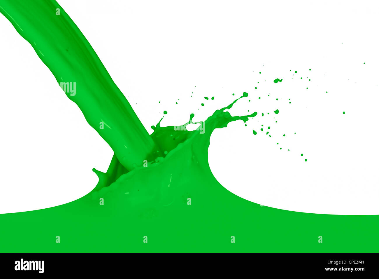 green paint splashing on white Stock Photo - Alamy