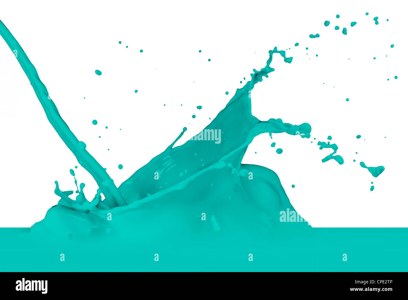 green paint splashing isolated on white Stock Photo - Alamy