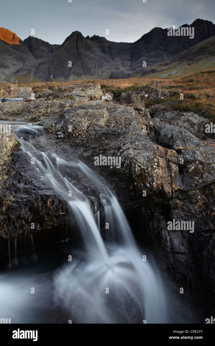 The Black Cuillin Hills viewed from the Fairy Pools circuit, Glen ...