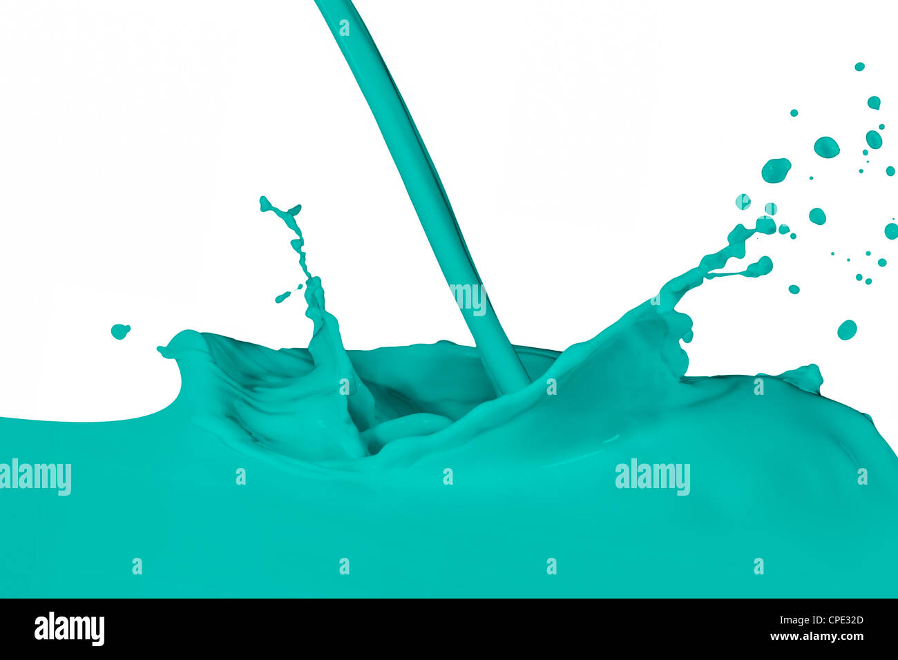 green paint splashing isolated on white Stock Photo - Alamy