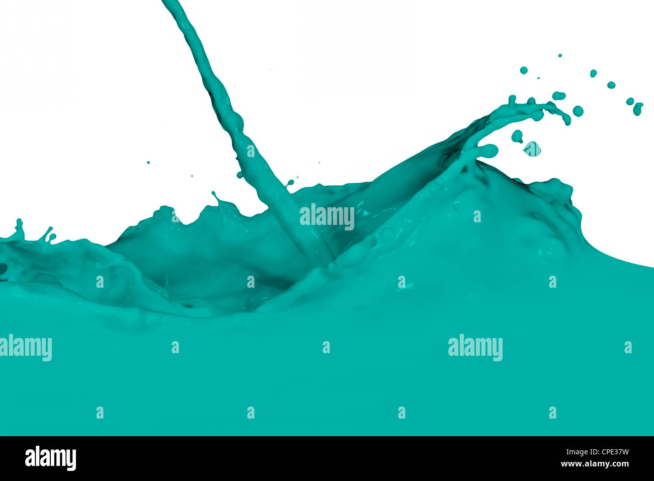 green paint splashing isolated on white Stock Photo - Alamy