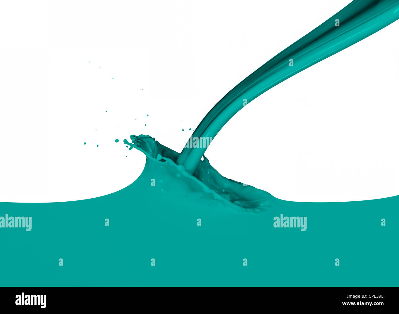 green paint splashing isolated on white Stock Photo - Alamy