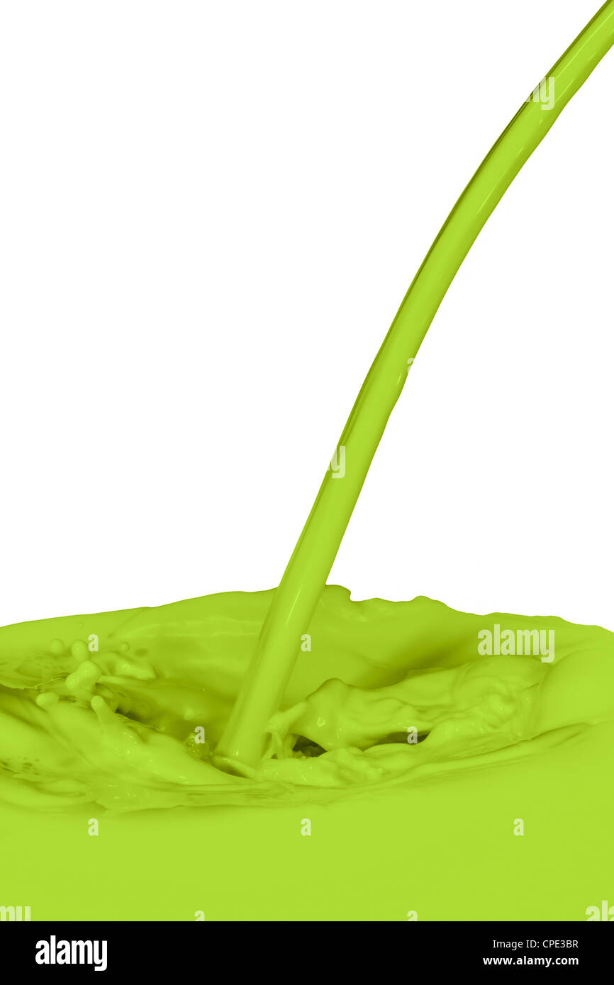 green paint splashing on white Stock Photo - Alamy