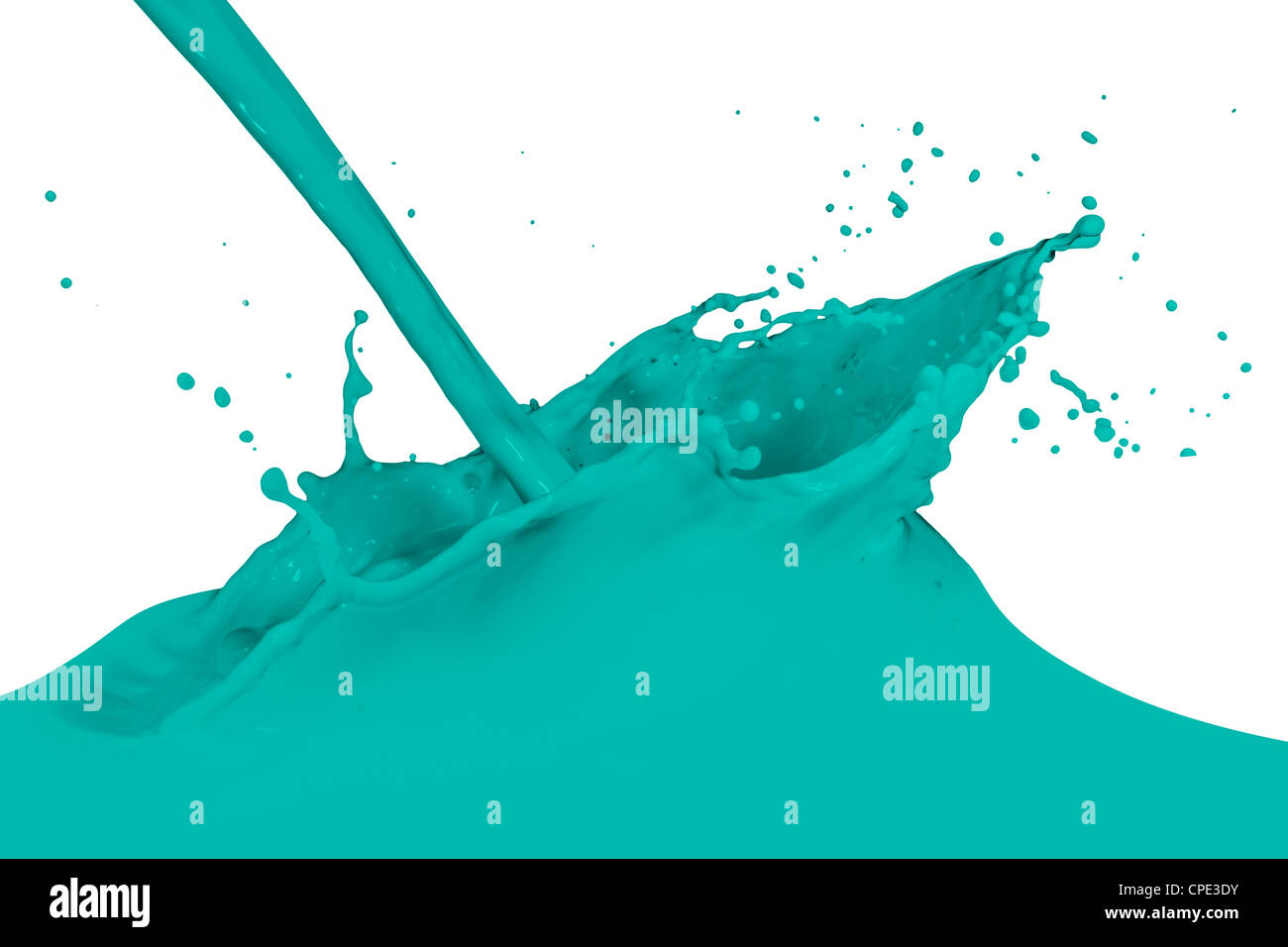 green paint splashing isolated on white Stock Photo - Alamy