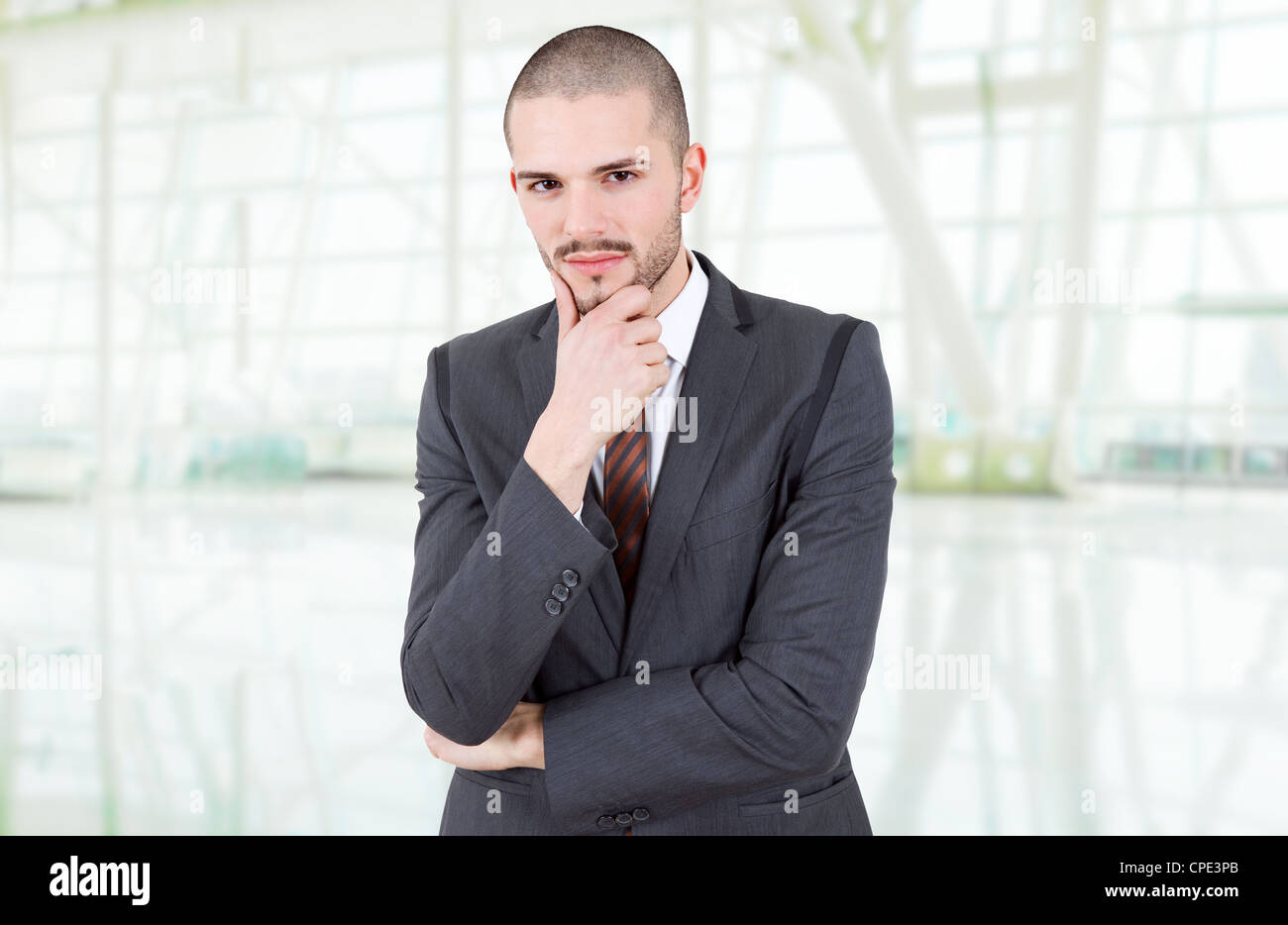 pensive business man portrait at the office Stock Photo - Alamy