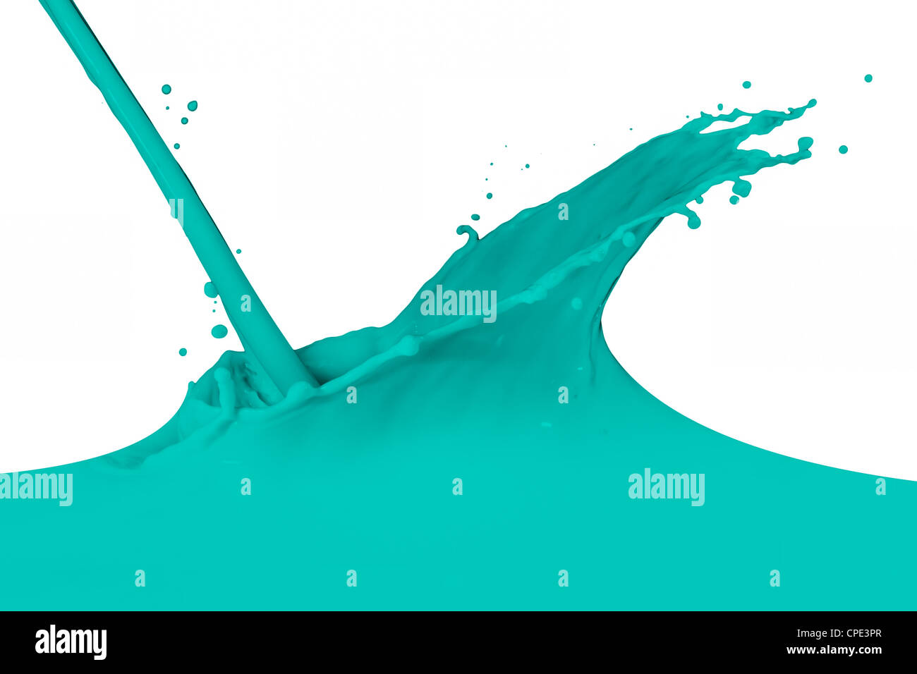 green paint splashing isolated on white Stock Photo - Alamy