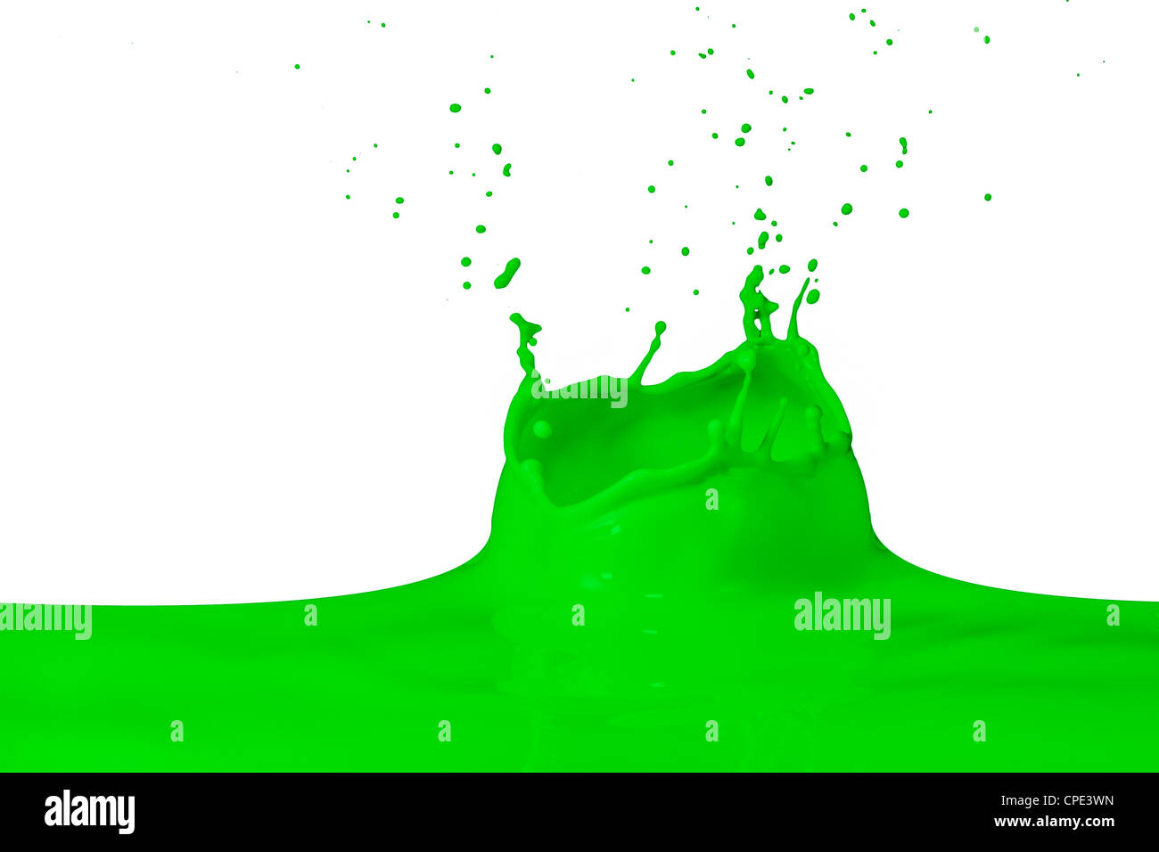 green paint splashing on white Stock Photo - Alamy
