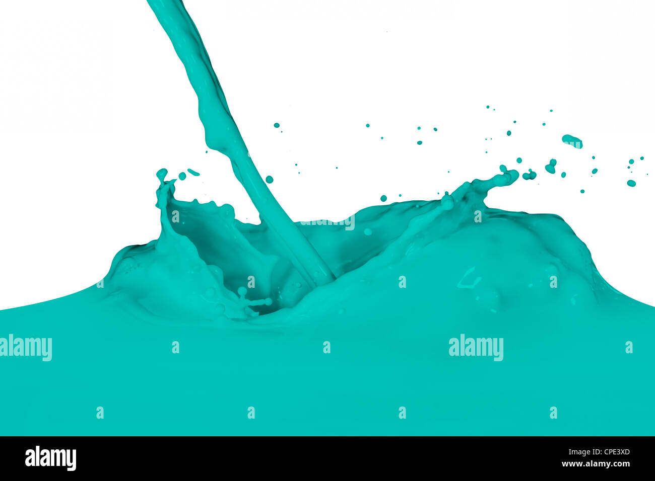 green paint splashing isolated on white Stock Photo - Alamy