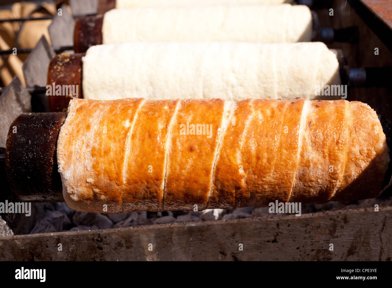 Romanian curly cake that called Kurtoskalac Stock Photo - Alamy