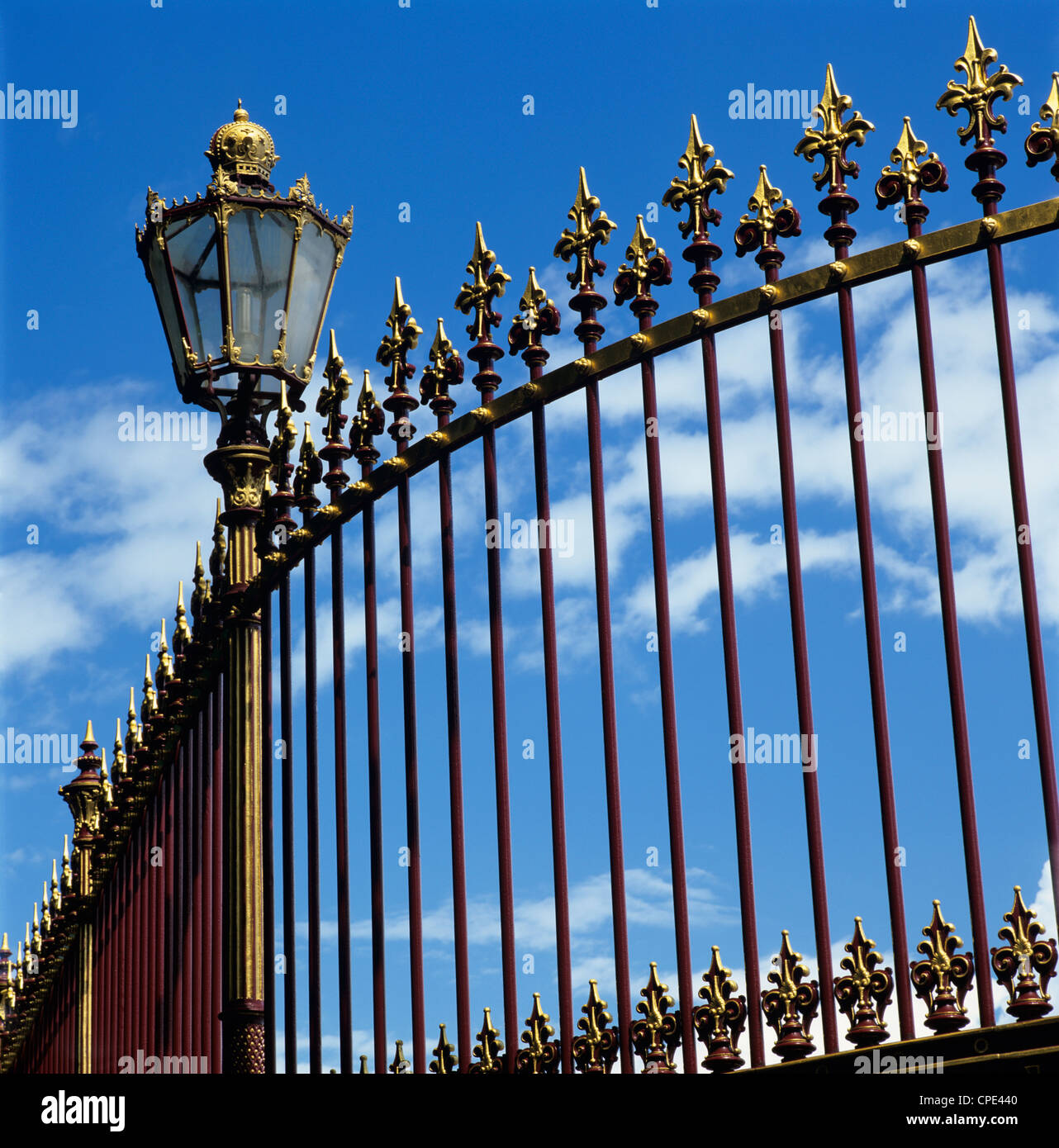 Ornate street light and railings, Vienna, Austria, Europe Stock Photo ...