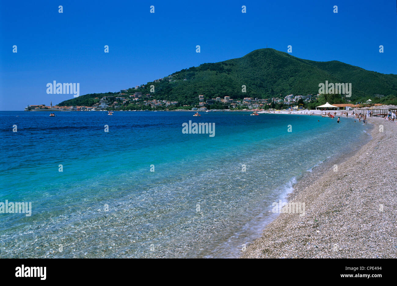 Slovenska Beach, Budva, The Budva Riviera, Montenegro, Europe Stock ...