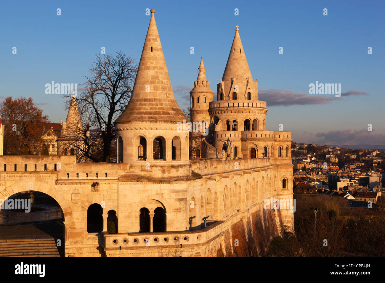 Turrets of Fishermen's Bastion (Halaszbastya), Buda, Budapest, Hungary ...