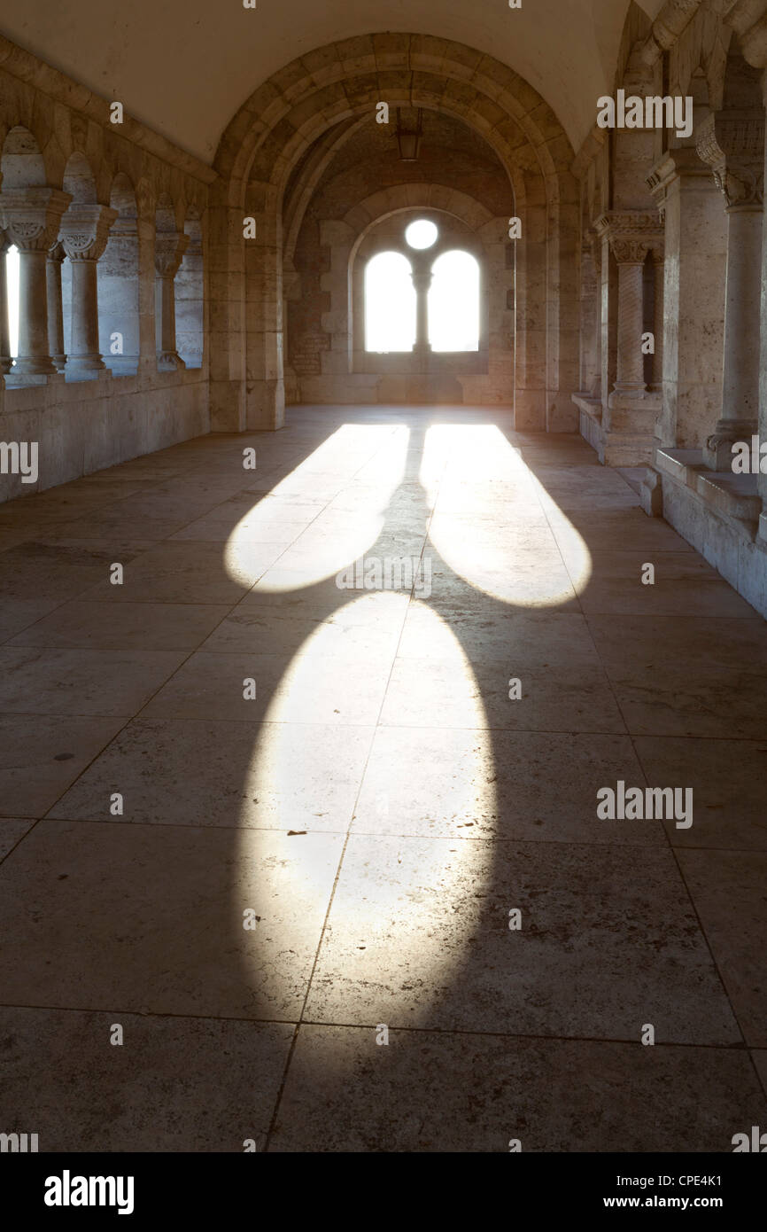 Sunlight pouring through arched windows, Fishermen's Bastion ...