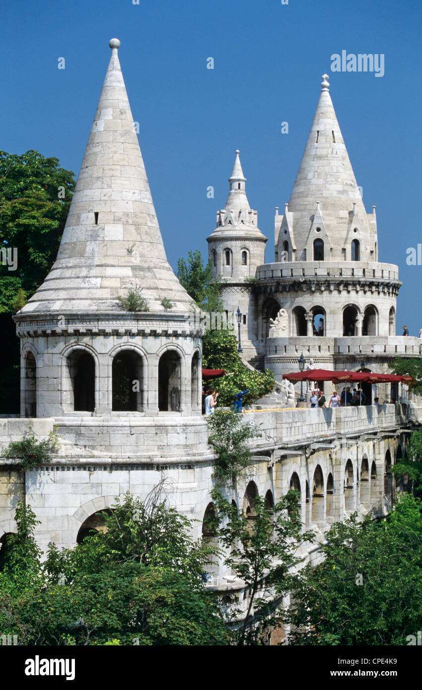 Turrets of Fishermen's Bastion (Halaszbastya), Buda, Budapest, Hungary ...