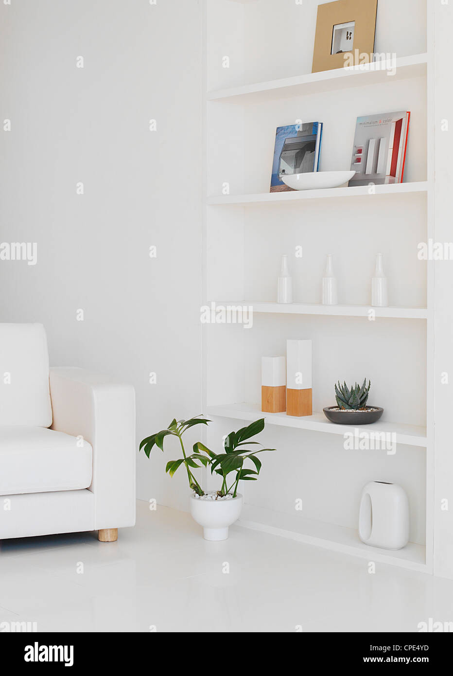 Shelf And Sofa, Drawing Room Stock Photo - Alamy