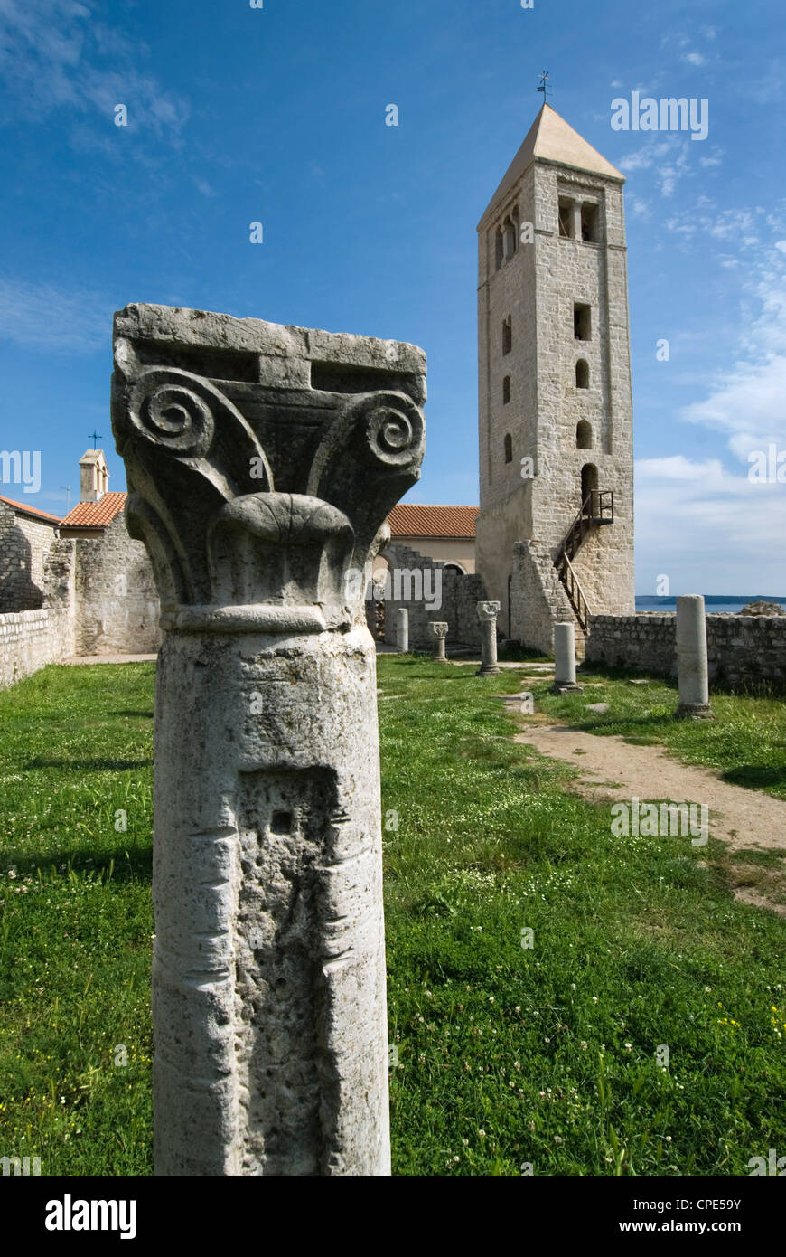 Ruins of Basilica of St. John the Evangelist, Rab Town, Rab Island ...