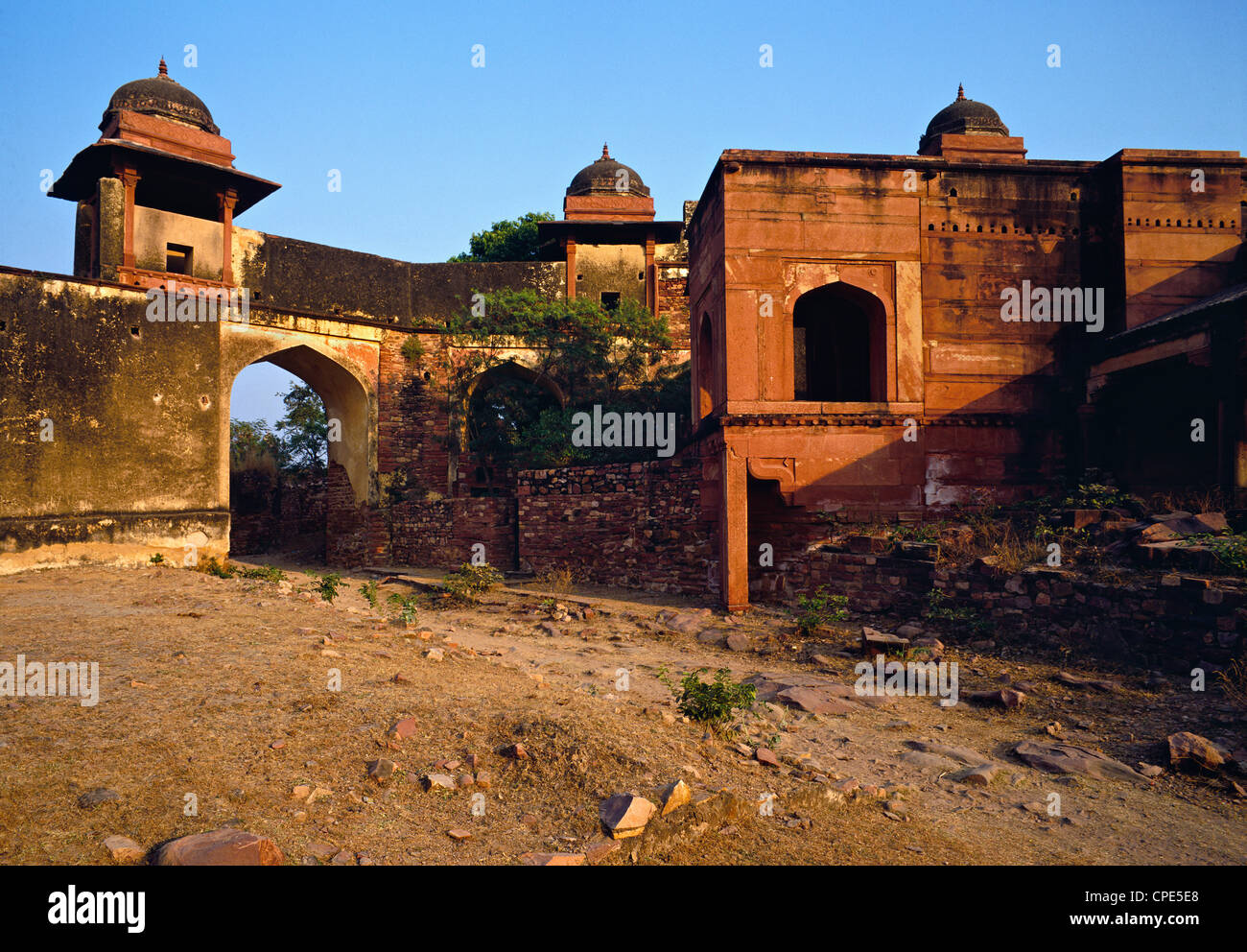 The ruined rear entrance entrance to the abandoned mughal city of ...