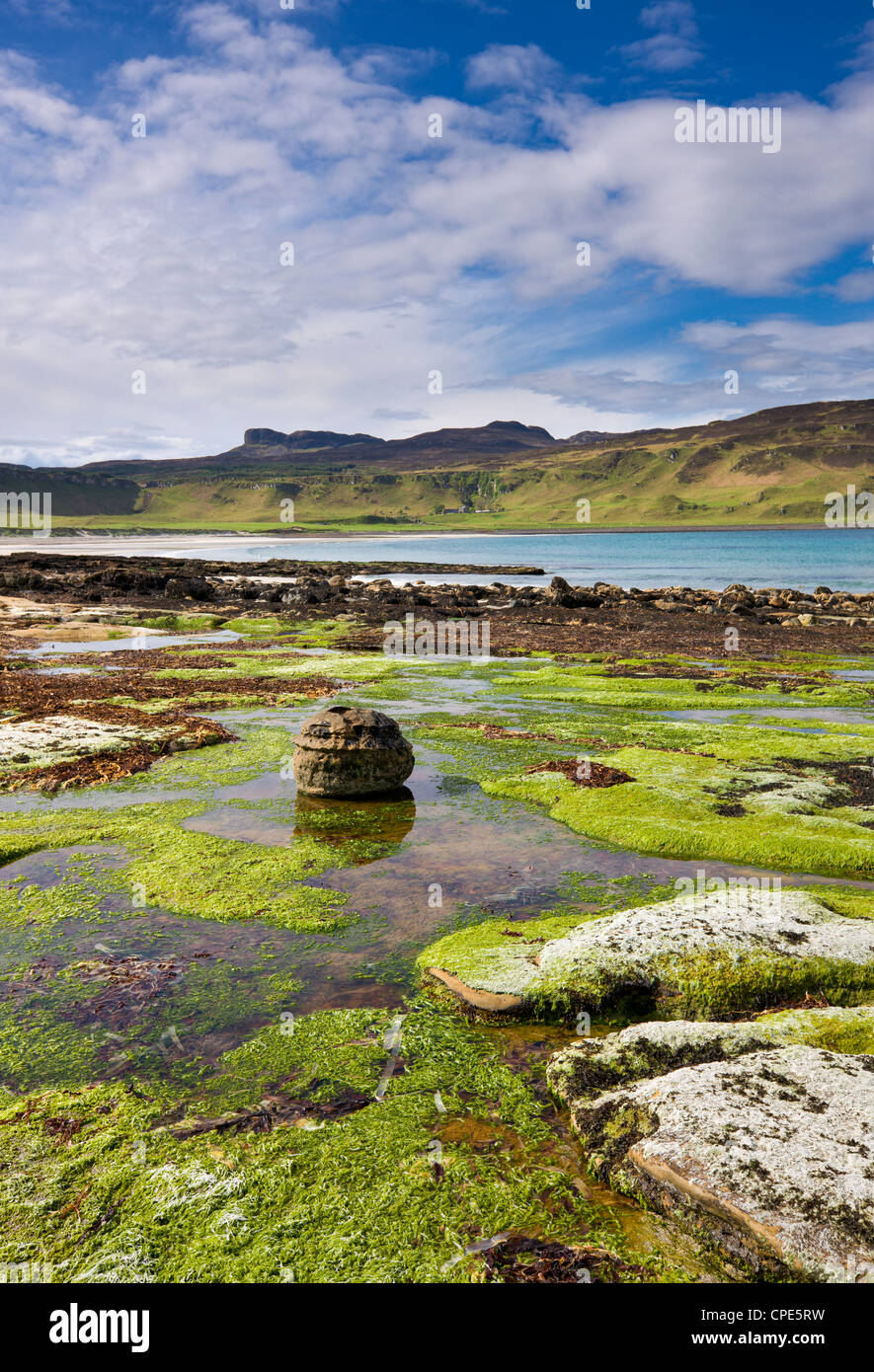 View across Laig Bay towards An Sgurr, Isle of Eigg, Inner Hebrides ...