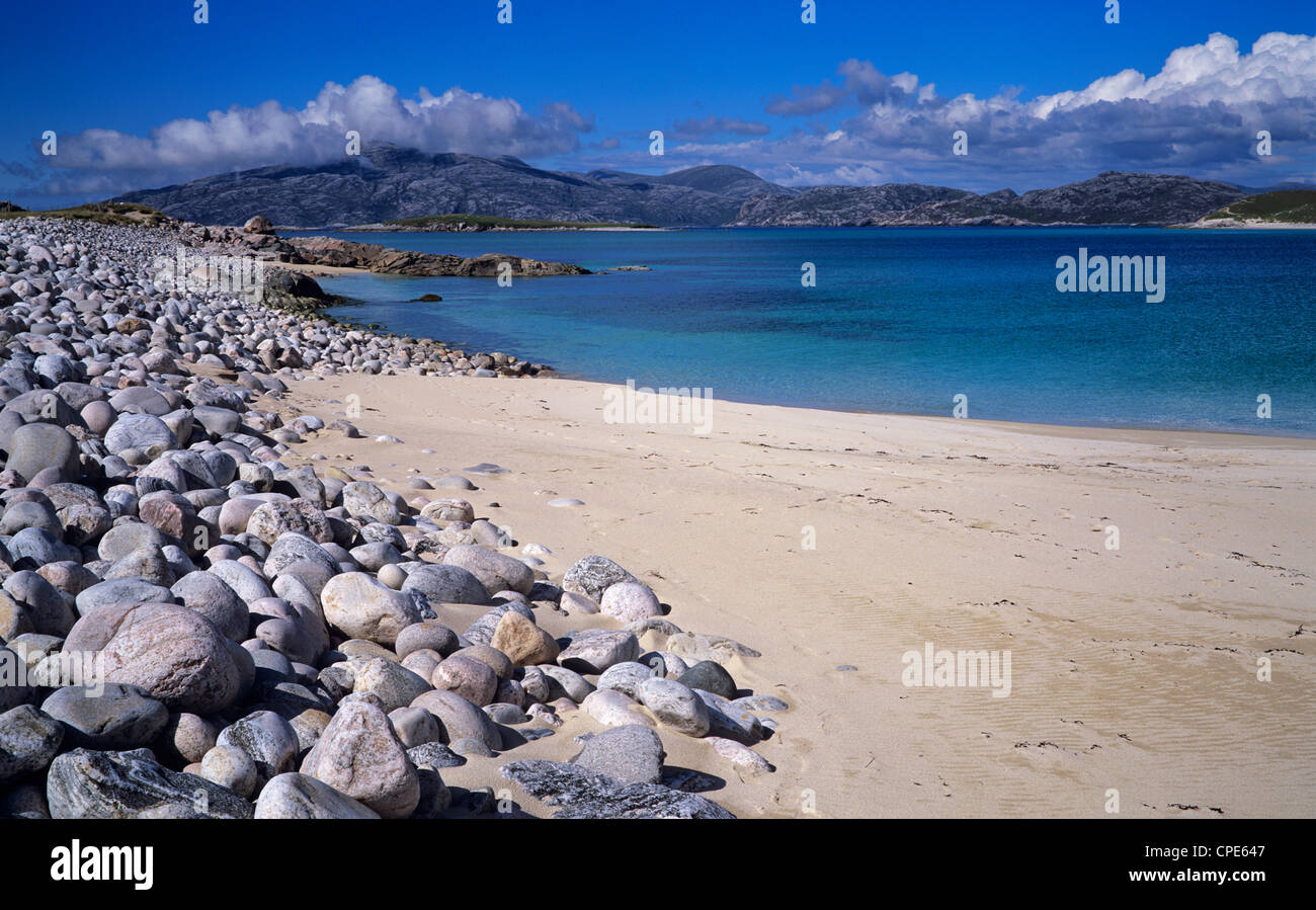 Sand and boulder beach, Outer Hebrides, Scotland, UK Stock Photo - Alamy