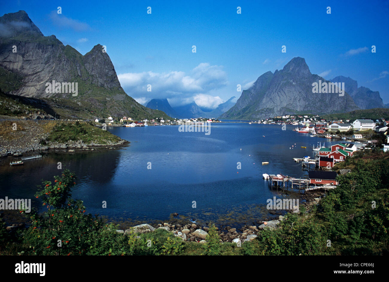 The idyllic and dramatic setting of Reine on Moskenesoy in the Lofoten ...