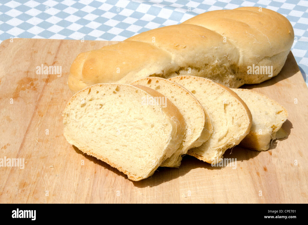 bread slices on wooden tray Stock Photo - Alamy