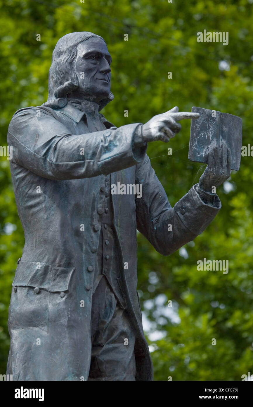 Statue of John Wesley in Epworth, the birthplace of John and Charles ...