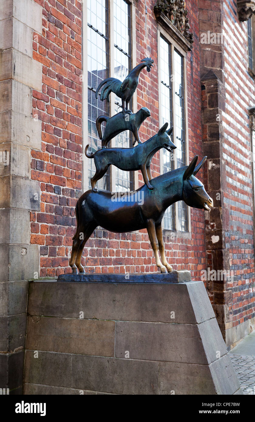 famous monument of Bremen musicians outdoors Stock Photo - Alamy