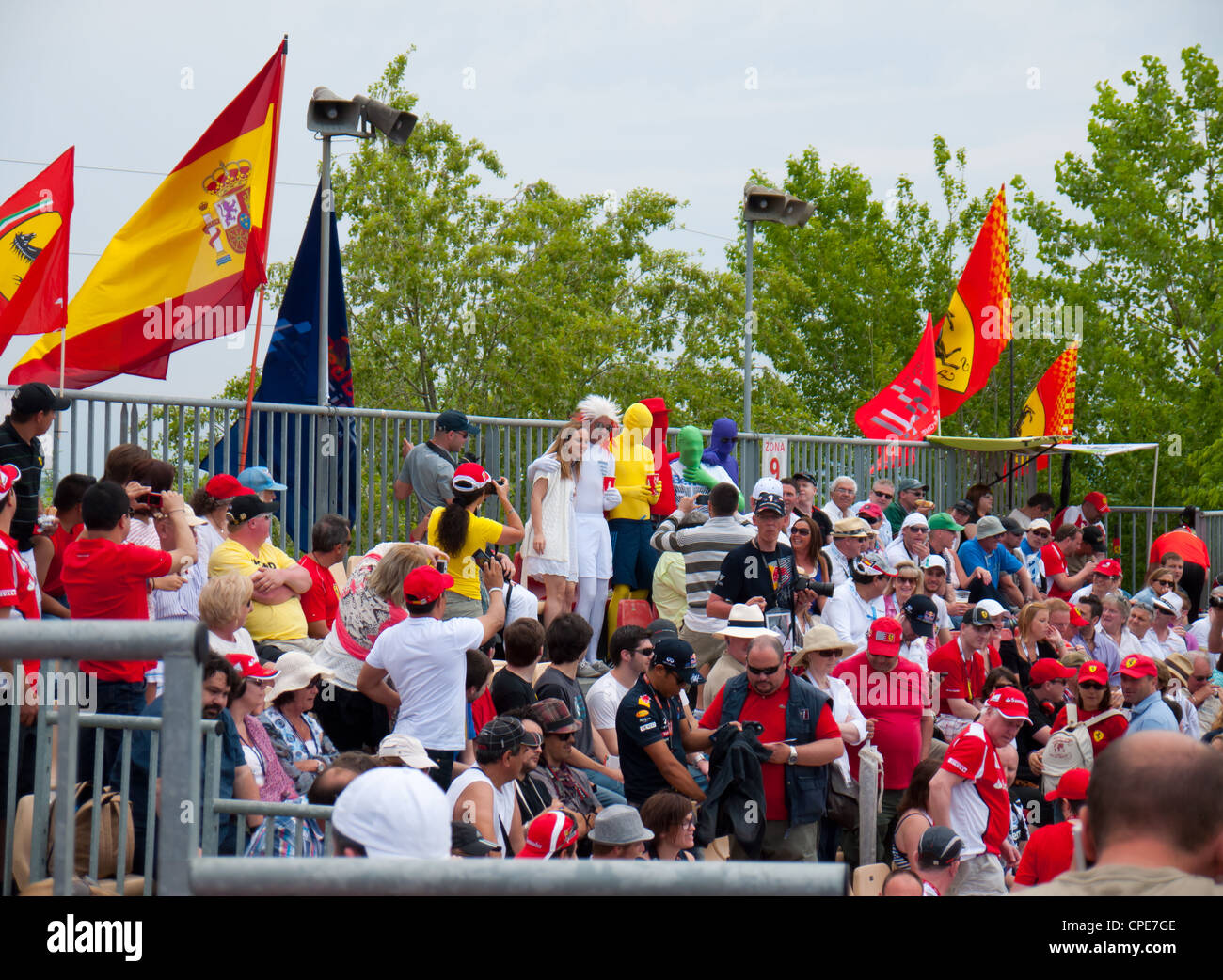Colourful F1 fans at the Barcelona Catalonian Grand Prix, 2012 Stock ...