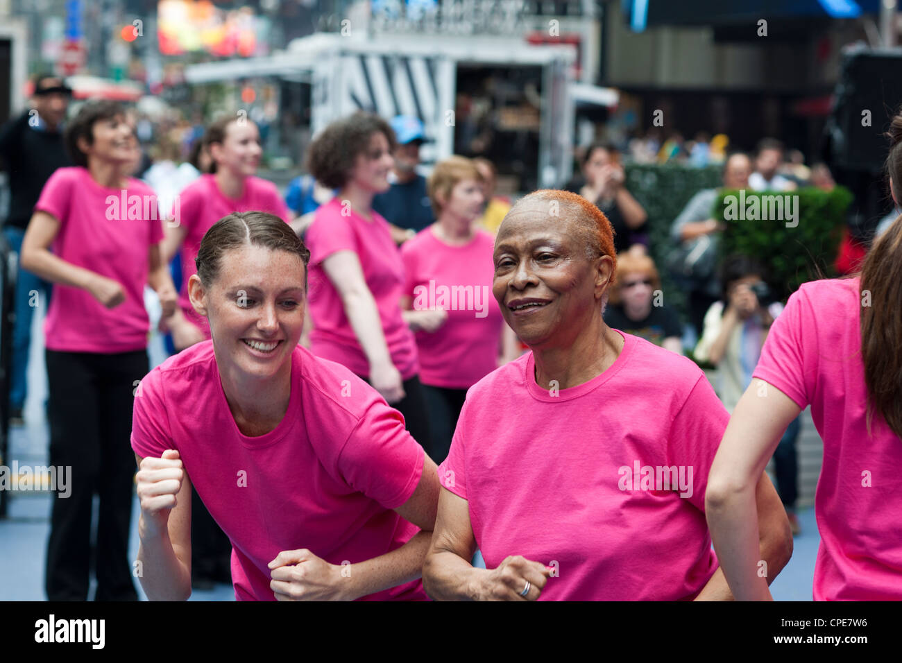 Senior citizens perform with experienced dancers in Times Square in New ...