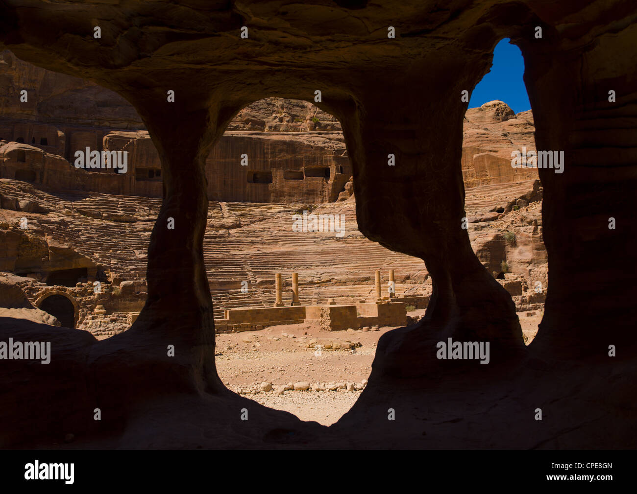Cave with roman amphitheatre in the background hi-res stock photography ...