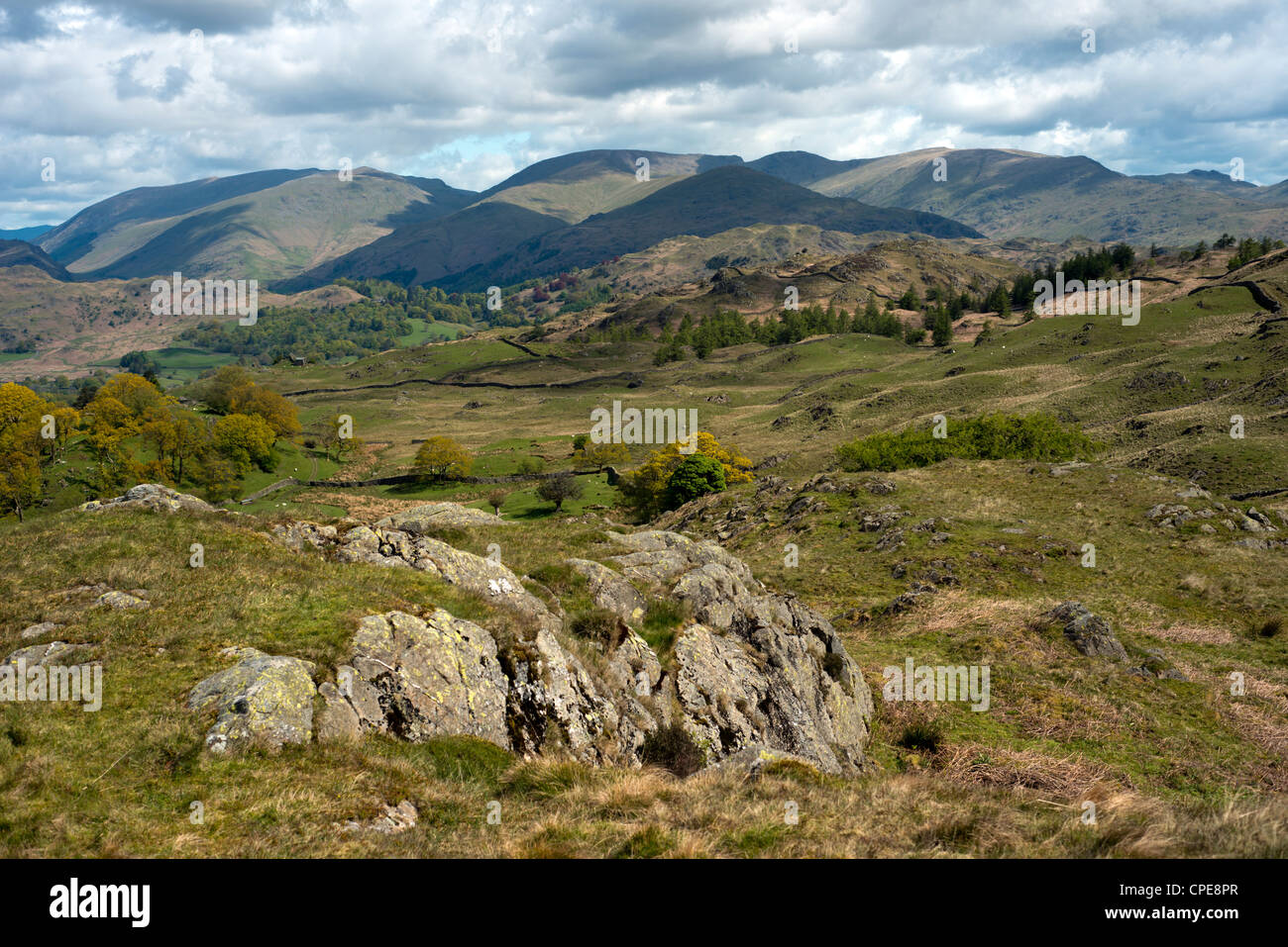 The Helvellyn Range and Fairfield Horseshoe from Iron Keld. Skelwith ...