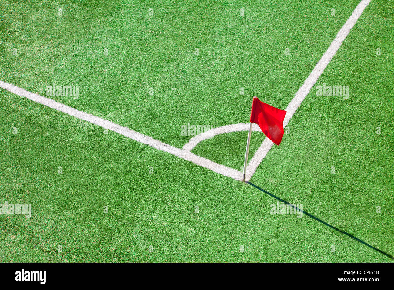 Football or soccer field. Corner flag Stock Photo - Alamy