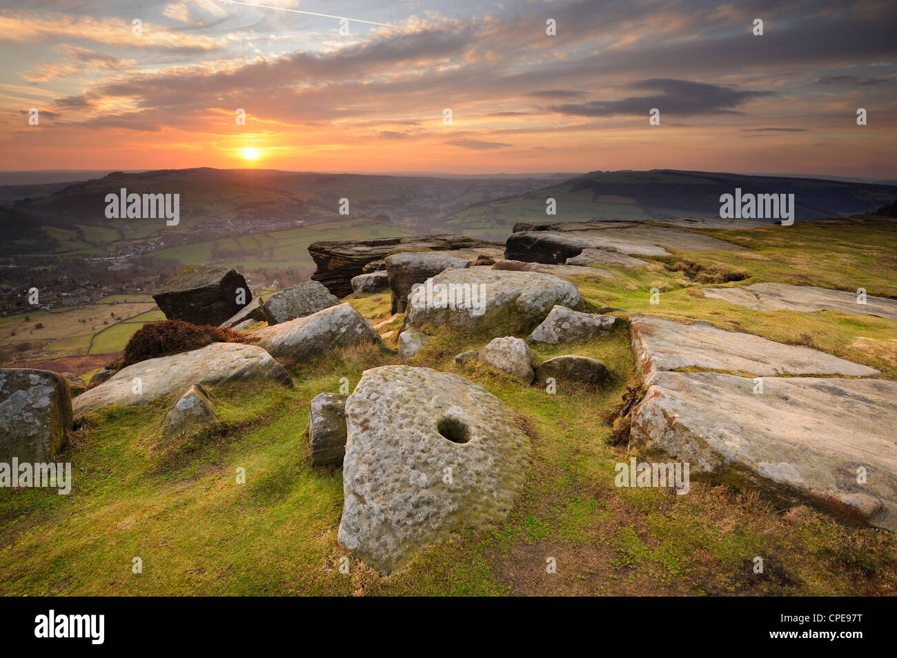 Curbar Edge In The Peak District England High Resolution Stock ...